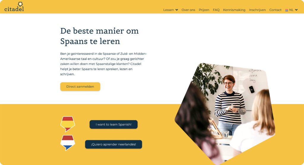 Meertalige website en boekingssysteem voor taalcentrum | Webgrade